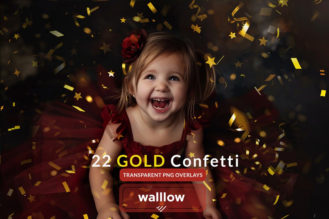 Gold Confetti Overlays Transparent PNG, Wedding Confetti, Falling Confetti Overlay Gold Foil ...
