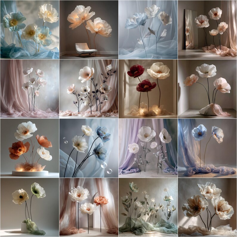 70 Floral Digital Backdrops for Maternity & Newborn Photography, Fine ...