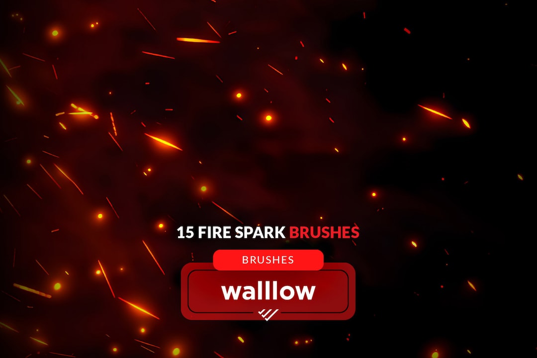 Fire Spark Photoshop Brushes, Realistic Spark Brush, Digital Spark ...