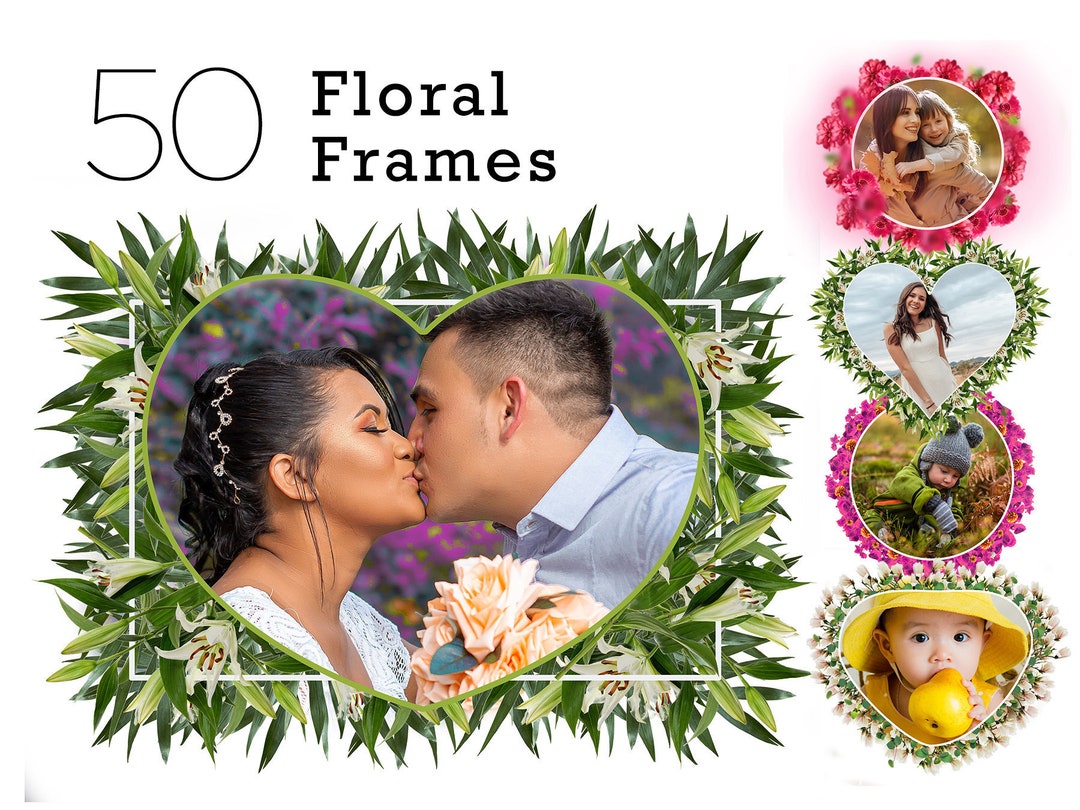 Maternity Floral Frame Overlays | Flower Overlays | Flower & Leaf ...