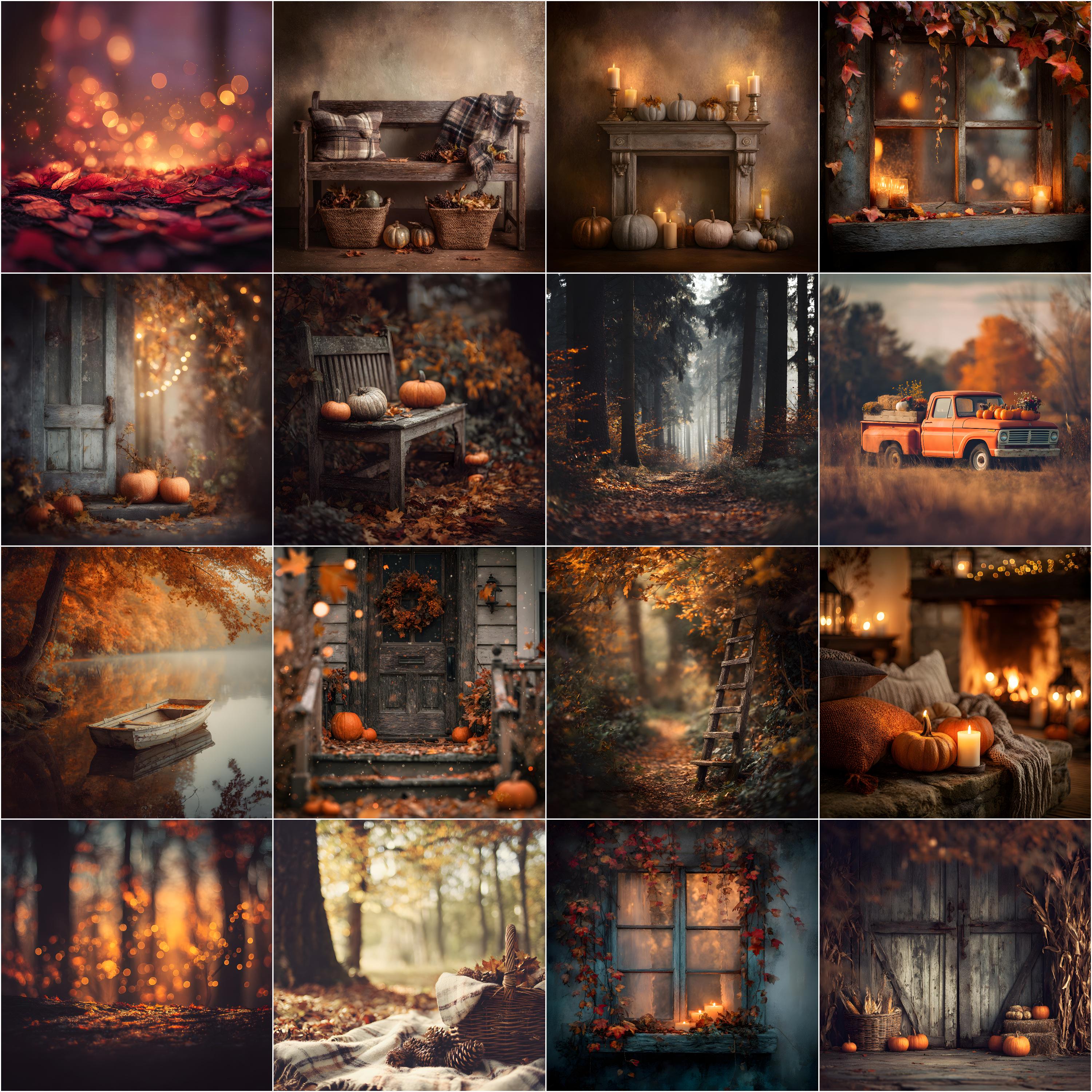 Autumn Digital Backdrops, Fall Photography Backgrounds for Maternity ...