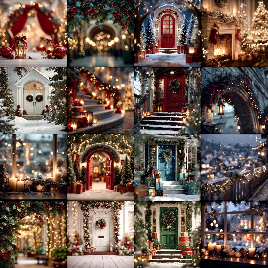 100 Christmas Digital Backdrops, Cozy Holiday Photography Backgrounds ...
