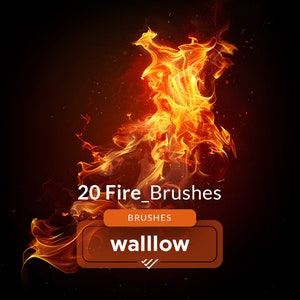 Photoshop Brushes Fire, Realistic Fire Effect Photoshop Brush Set for ...