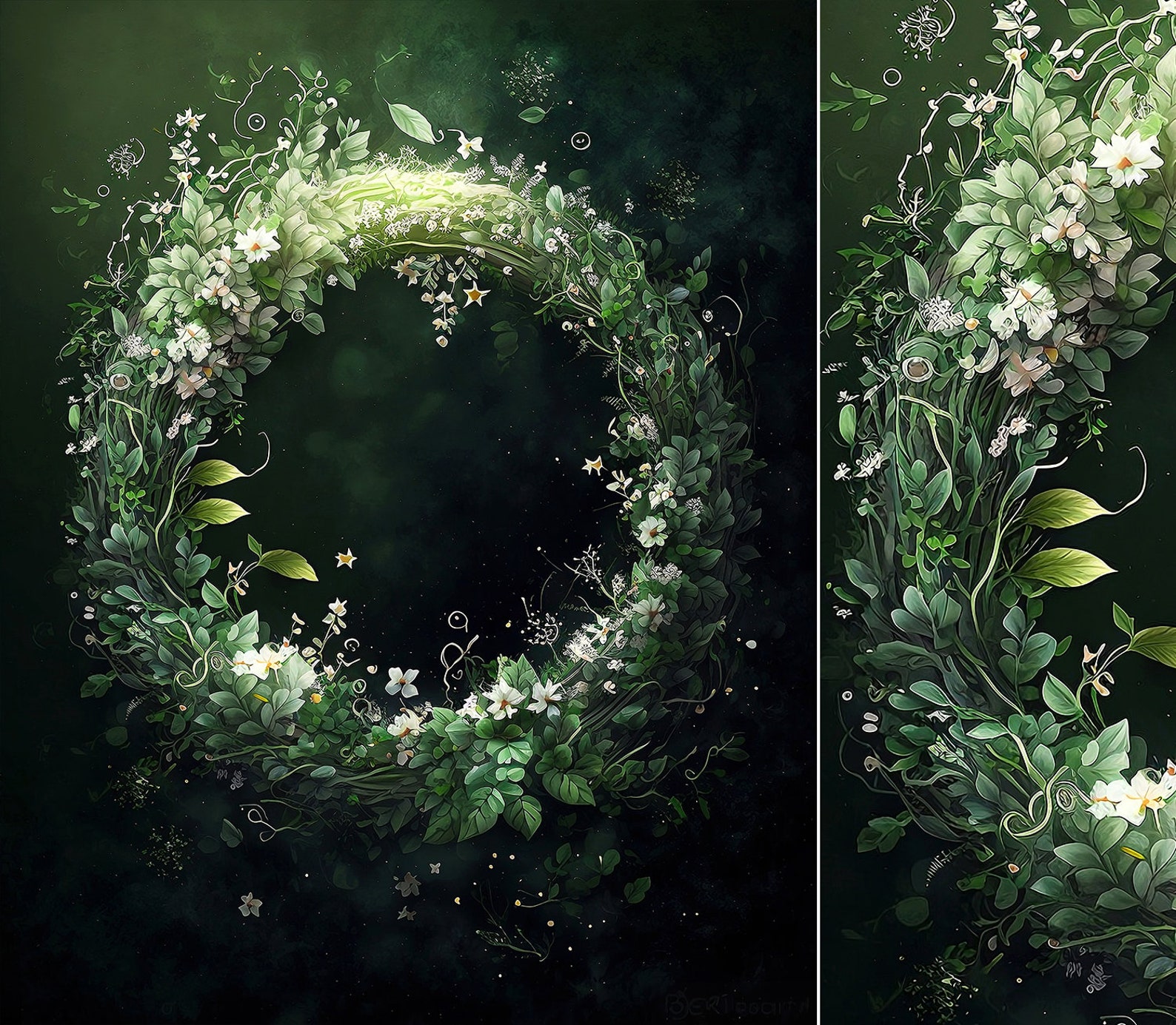 Floral Wreath Maternity Digital Backdrops, Photography and Studio ...
