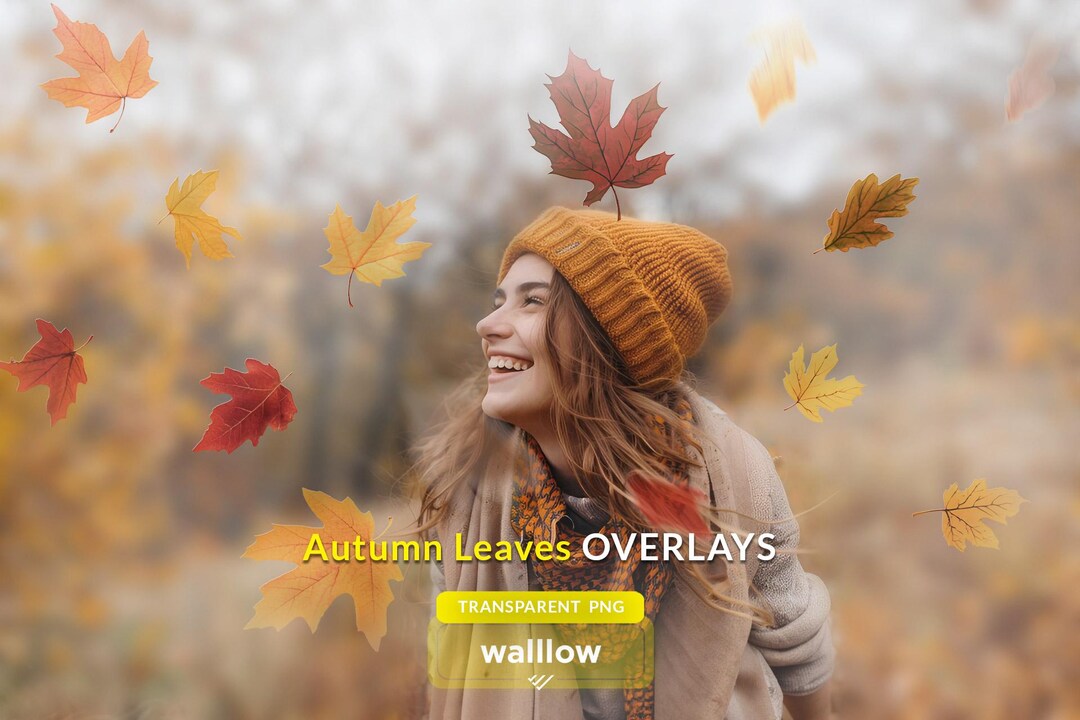 Fall Leaves Overlays, Autumn PNG Leaf Overlays for Photoshop, Autumn ...