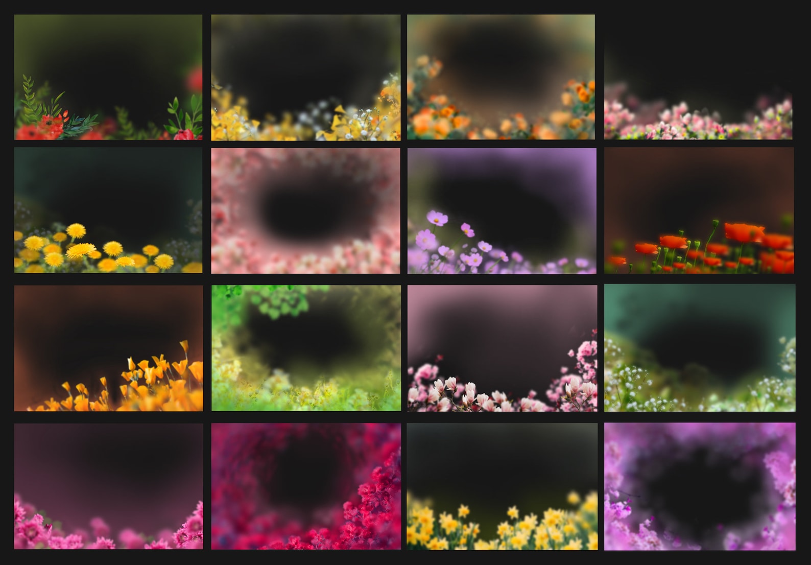 42 Painted Flowers Photo Overlays Photography Overlays - Etsy UK