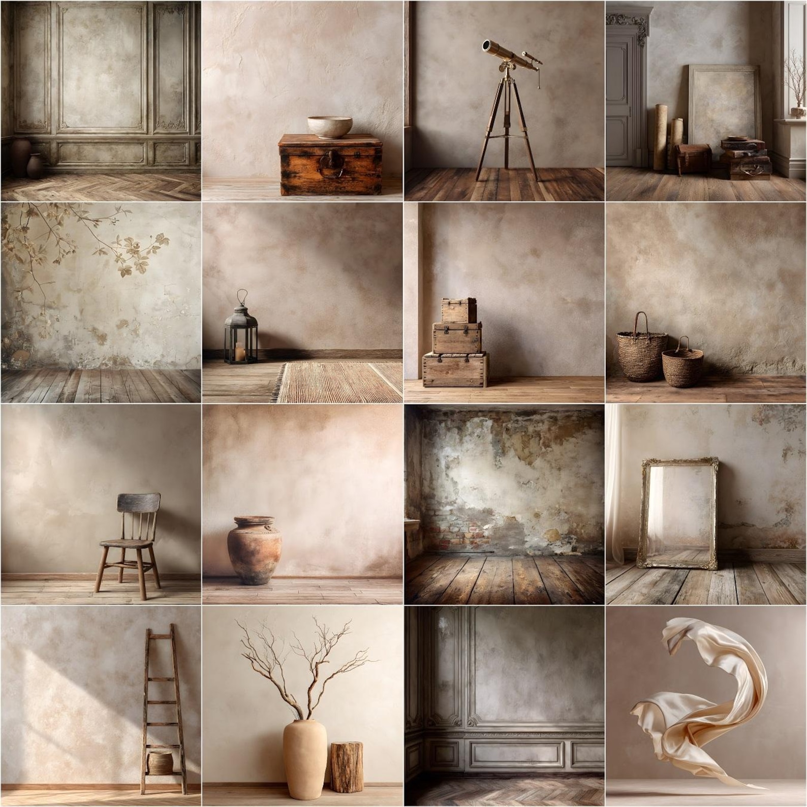 111 Old Master Beige Studio Digital Backdrops Overlays, Vintage Fine ...