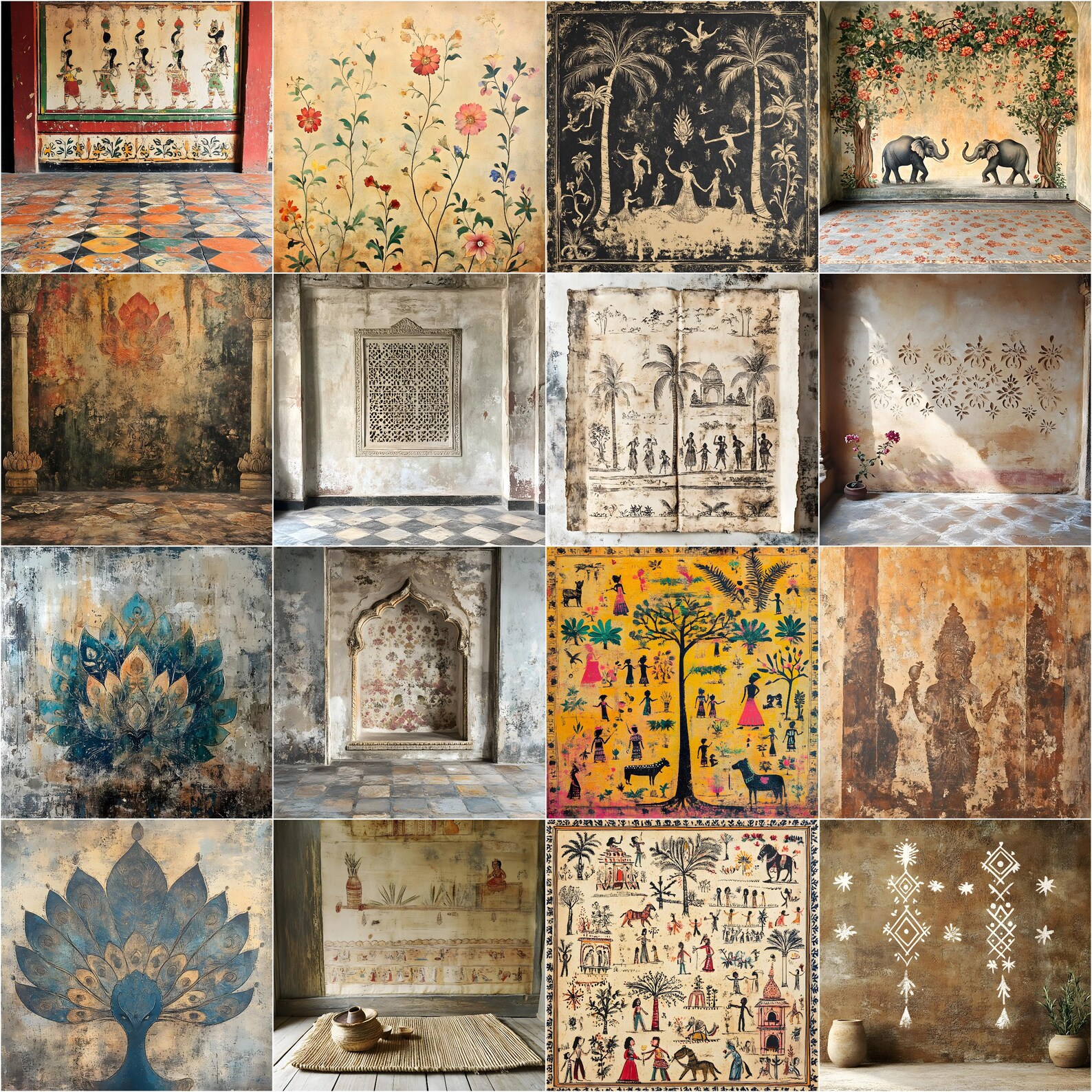 Indian Ethnic Fine Art Textures Digital Photo Backdrops, Old Master ...