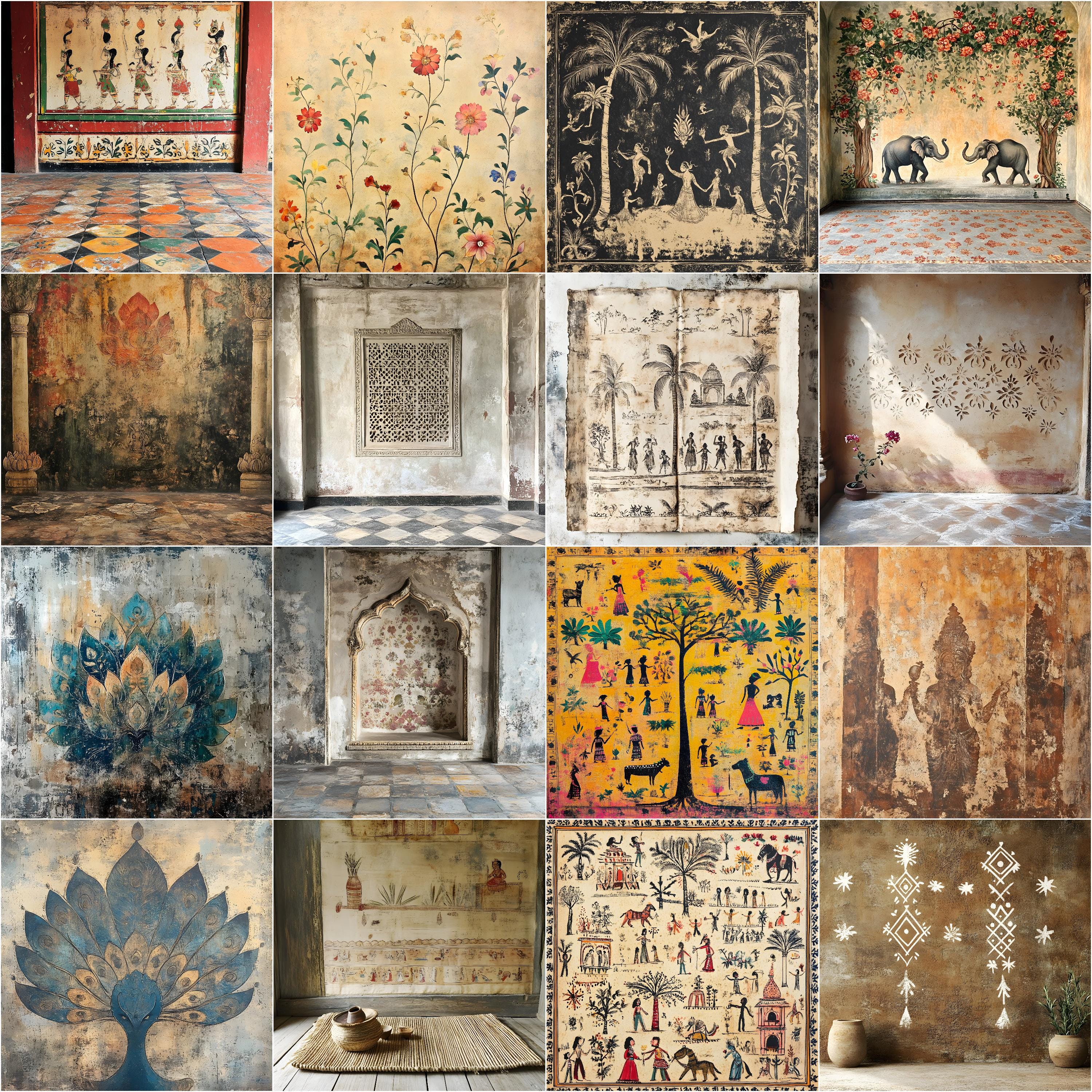 Indian Ethnic Fine Art Textures Digital Photo Backdrops, Old Master ...