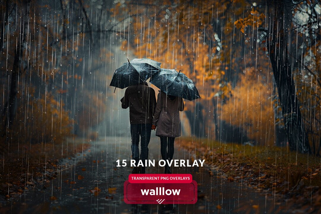 Rain Overlays Realistic Rain Transparent PNG Photoshop Overlays ...