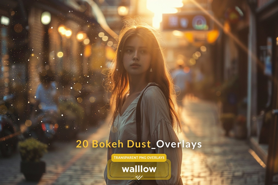 20 Bokeh Dust PNG Overlays for Photoshop – Golden Light Particles ...