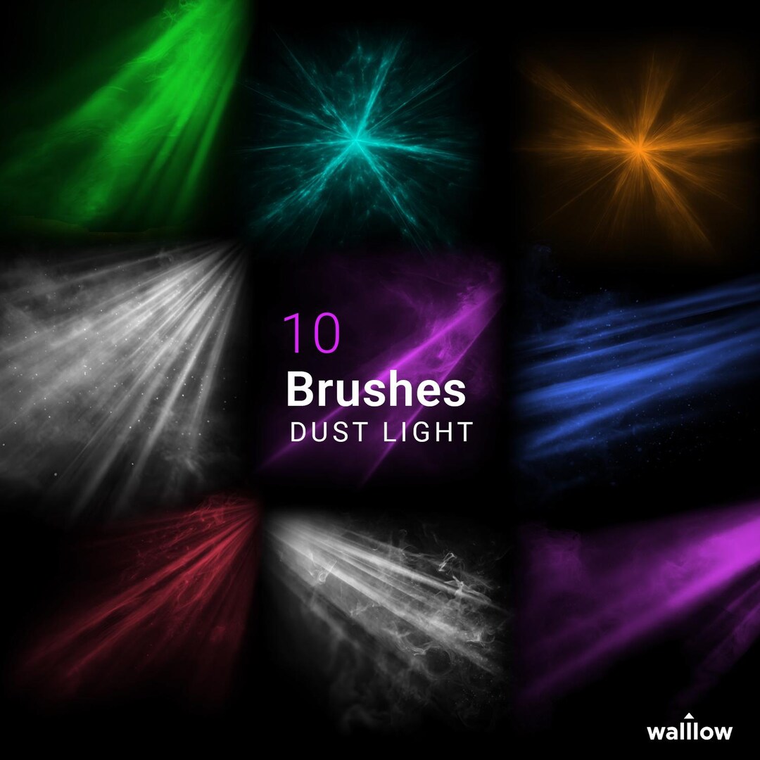 10 Dust Light Brushes for Photoshop | Light Effect Brushes | Floating ...