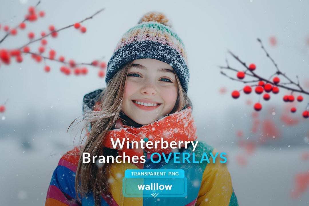 Winter Berry Branch Overlays | Christmas & Winter Overlays | Red ...
