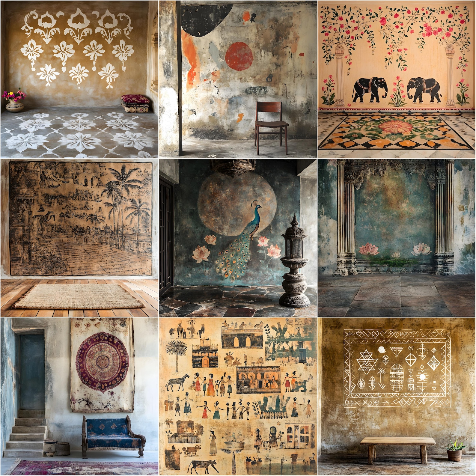 Indian Ethnic Fine Art Textures Digital Photo Backdrops, Old Master ...