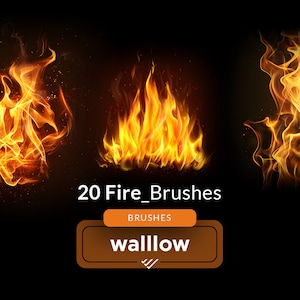 Photoshop Brushes Fire, Realistic Fire Effect Photoshop Brush Set for ...
