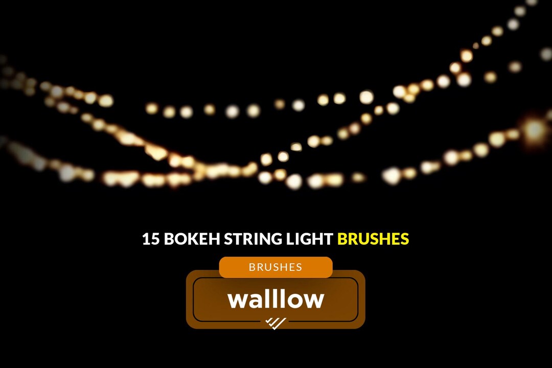 15 Bokeh String Light Photoshop Brushes – High Quality Digital Light ...