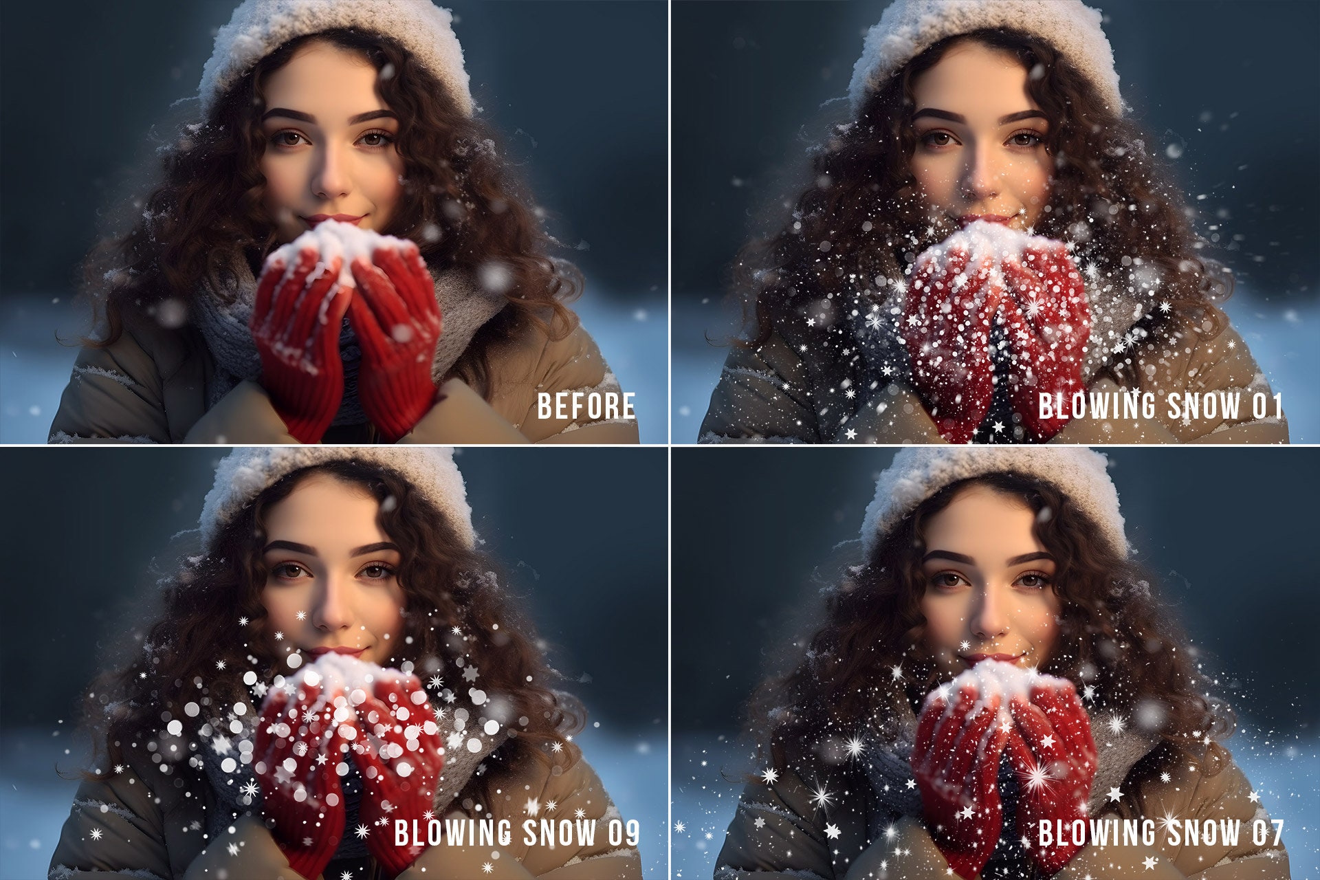 12 Blowing Snow Overlays, Realistic Snow Overlay, Snow Photoshop ...