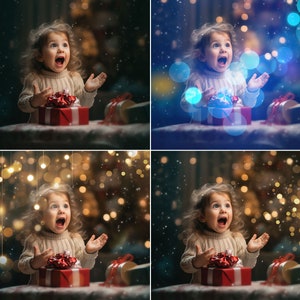 Christmas Bokeh PNG Overlays, Bokeh Lights Photoshop Overlay, Gold ...