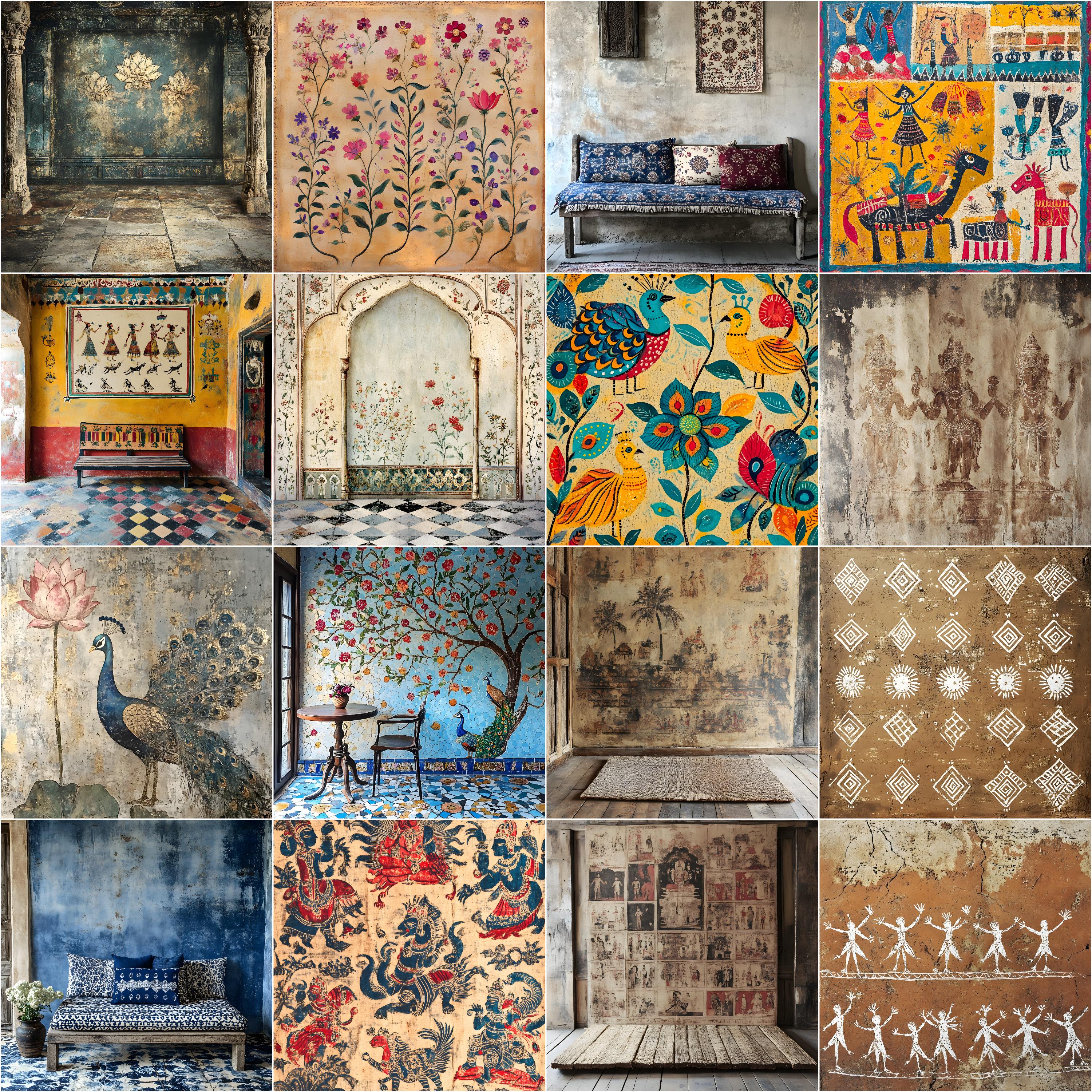 Indian Ethnic Fine Art Textures Digital Photo Backdrops, Old Master ...