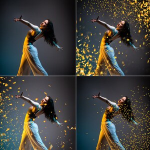 Golden Confetti Photoshop Overlays, Gold Glitter Confetti Overlay ...