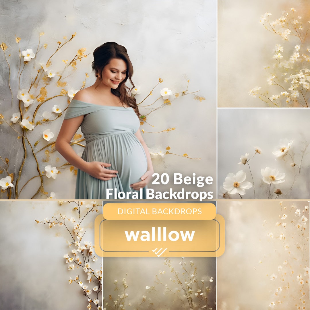 Floral Fine Art Texture Maternity Digital Backdrop, Backdrop Wall ...