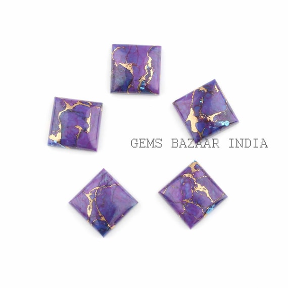Mohave Purple Copper Turquoise Square Shape Smooth Calibrated - Etsy