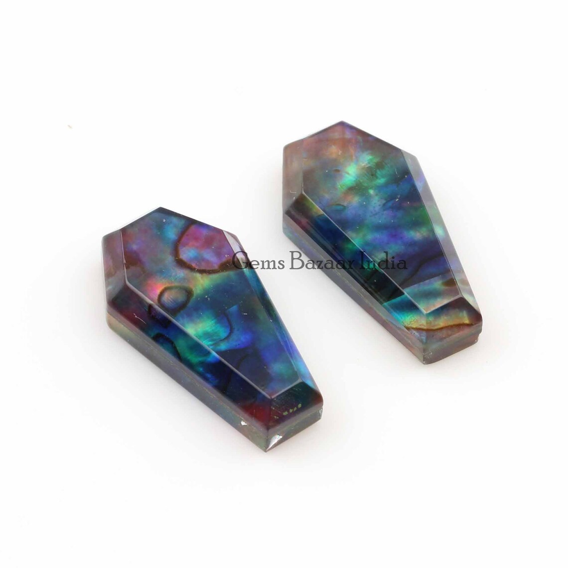 Multi Abalone Shell Quartz Coffin Shape Cabochon Gemstone for - Etsy