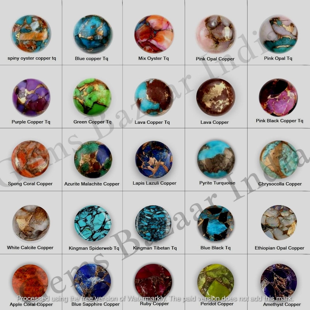 Natural Composite Copper Round Cabochon 6mm to 18mm Loose Gemstone ...
