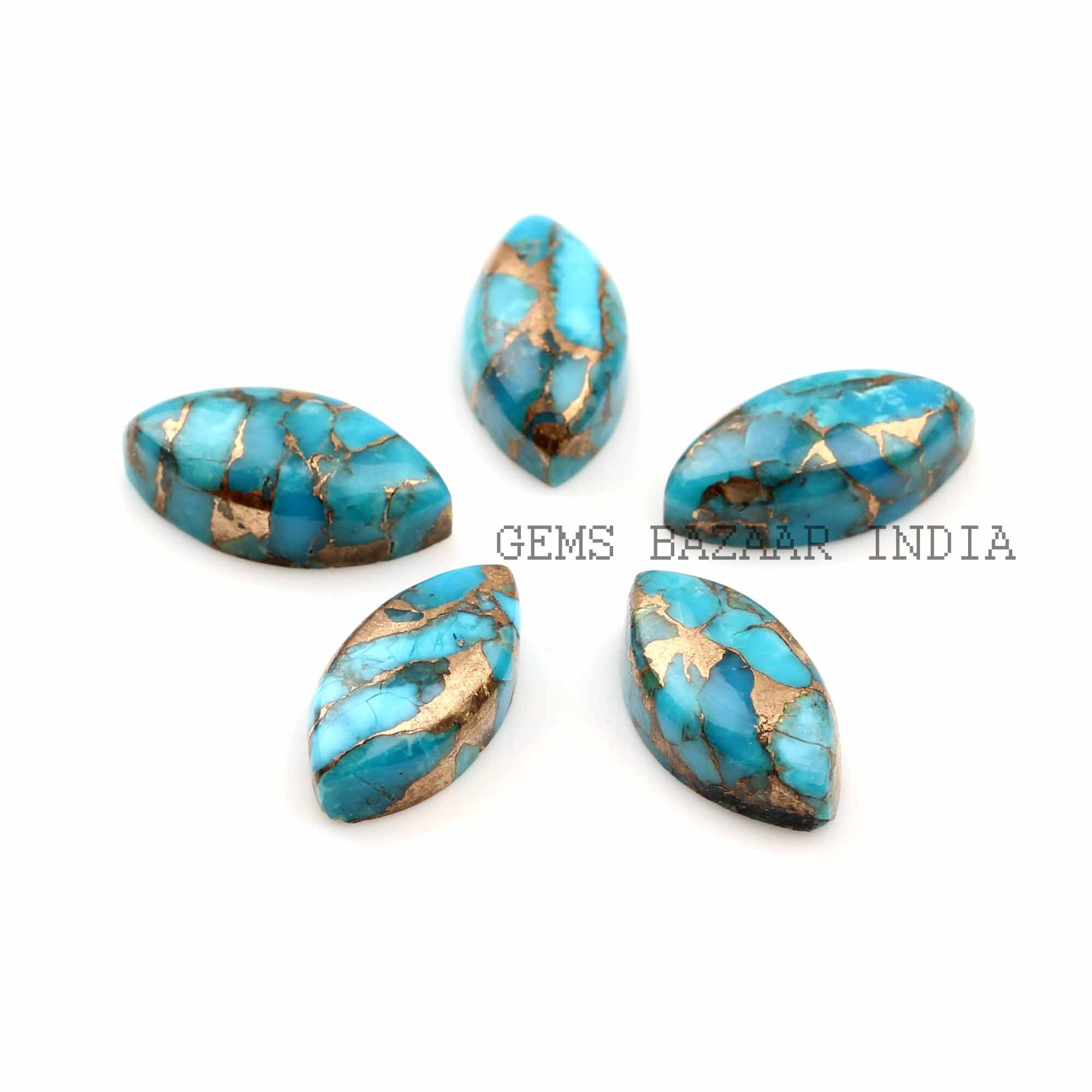 Blue Copper Turquoise Marquise Shape Gemstone Calibrated - Etsy