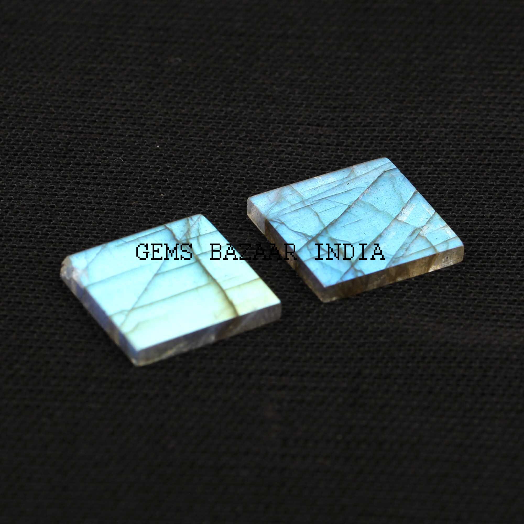 Natural Labradorite Square Shape Gemstone for Jewelry, Blue Fire ...