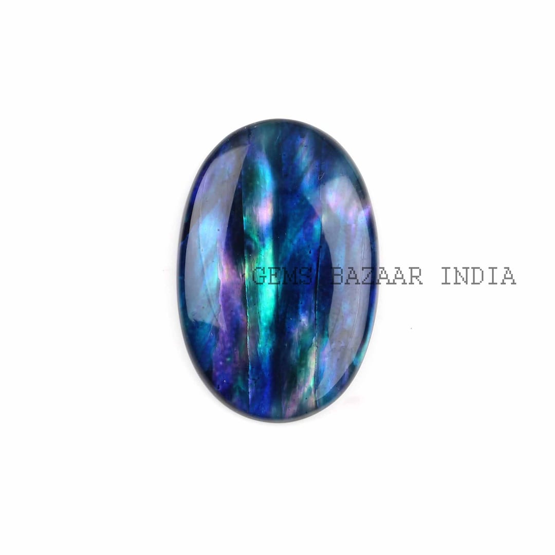 Blue Ammolite Quartz Cabochon: Oval Gemstone for Jewelry (5x7mm to ...