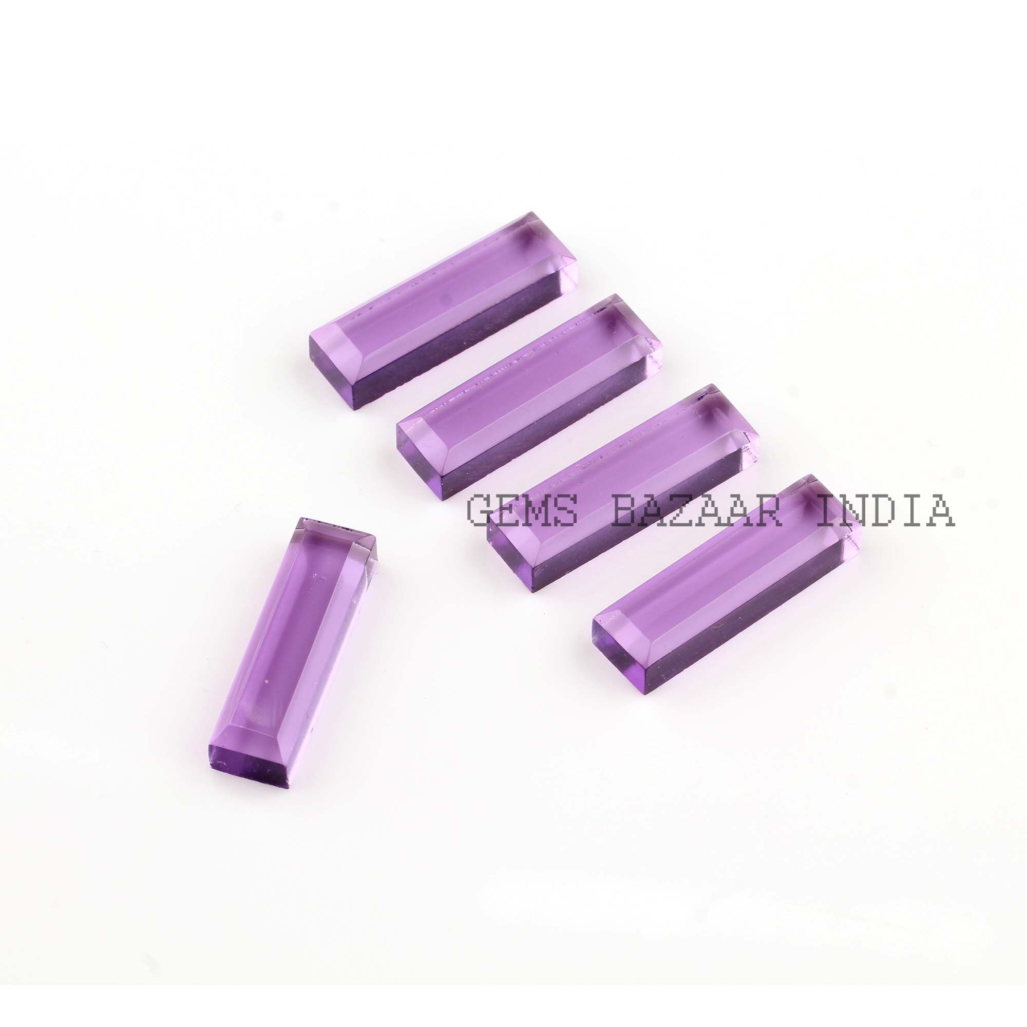 Amethyst Quartz Step-cut Rectangle Shape 7x24mm Cabochon Gemstone ...