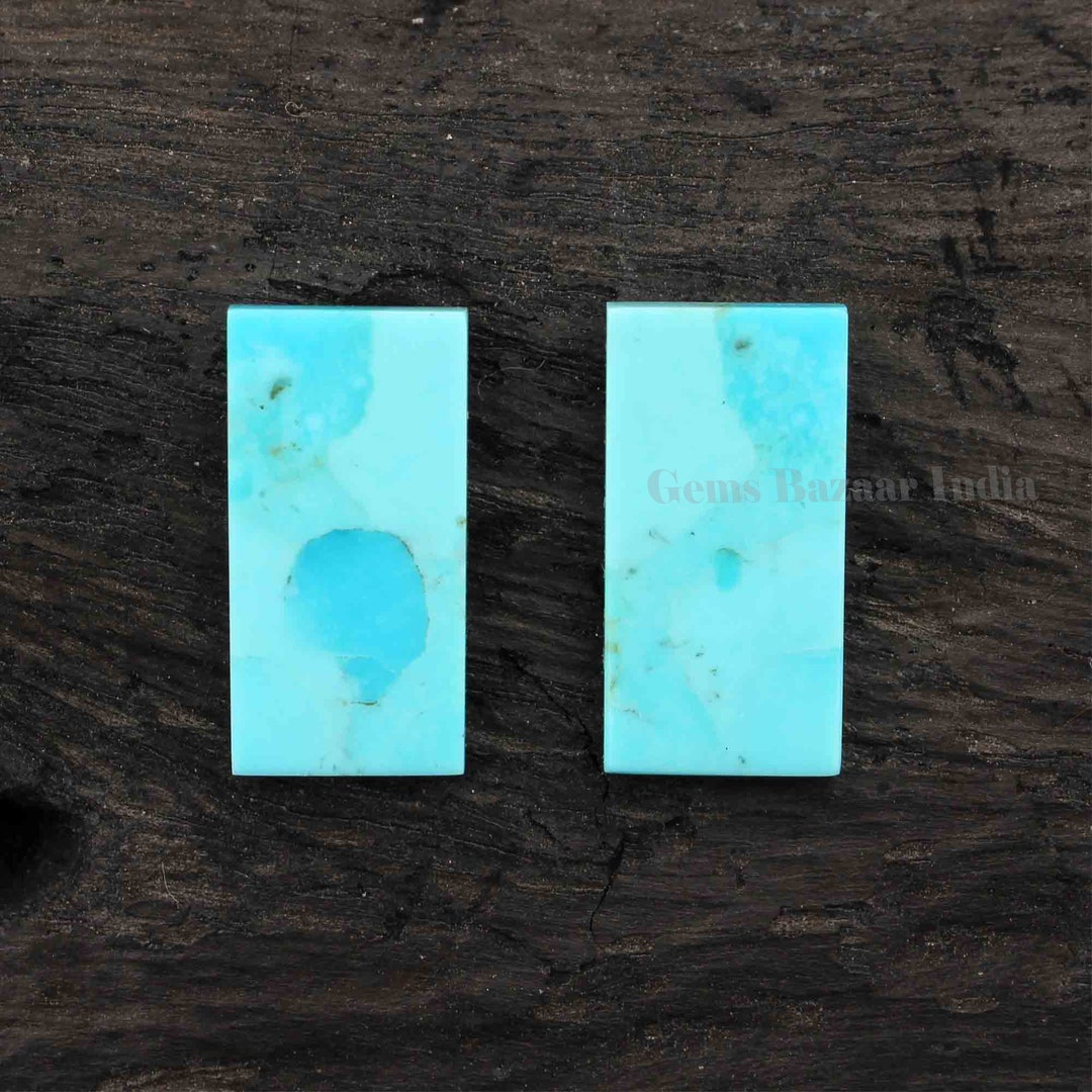 8x16mm Natural Arizona Turquoise Rectangle Shape Flat Smooth Gemstone ...