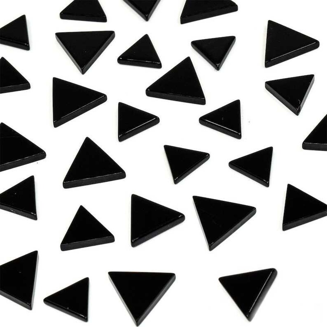 Black Onyx Triangle Gemstone: Smooth Flat Beads, Jewelry Making (2 Pcs ...