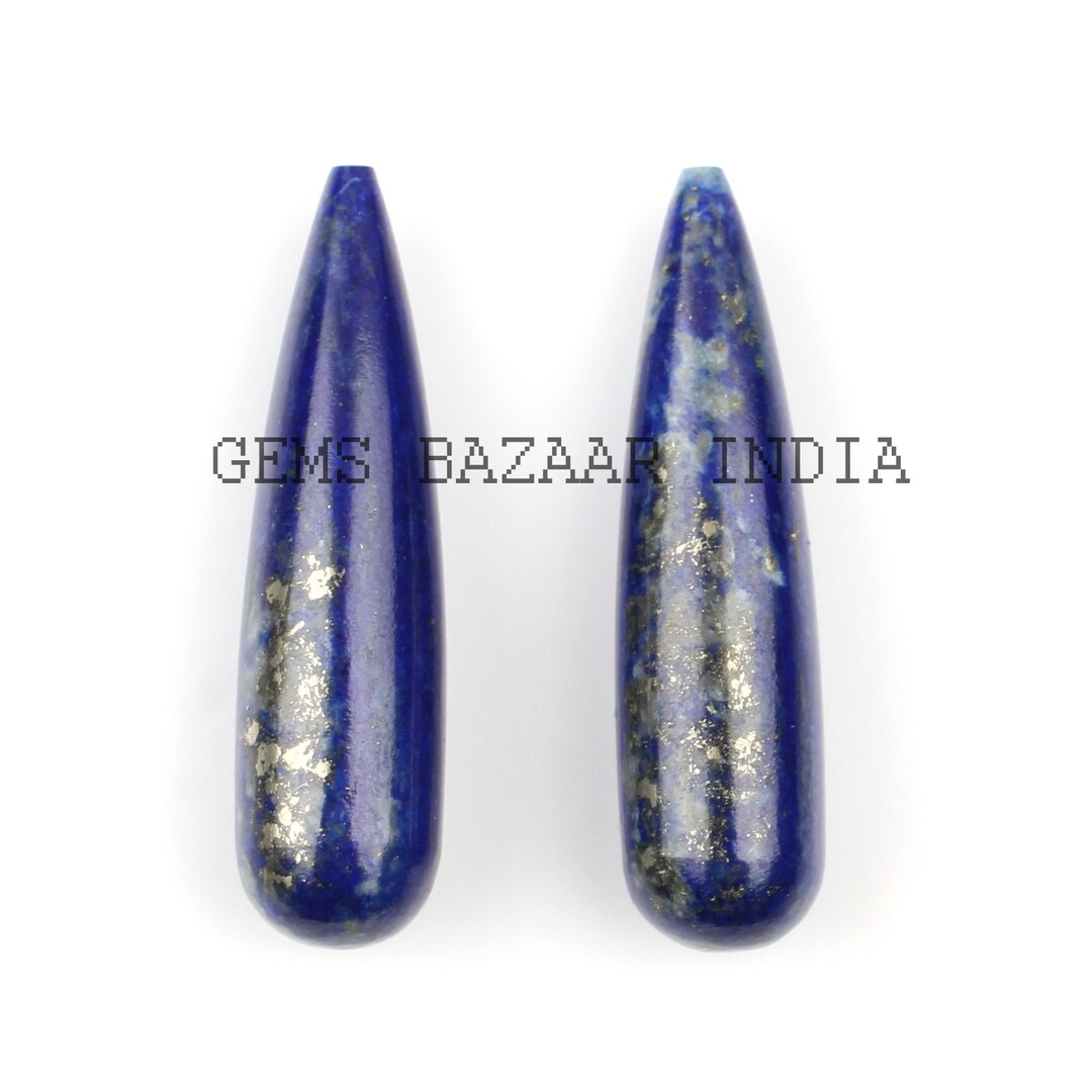 Natural Lapis Lazuli Drops Smooth Gemstone, Loose Beads Calibrated Semi ...