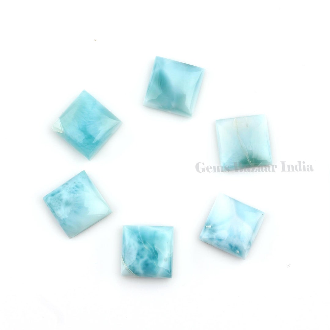 Piedra preciosa de forma cuadrada de Larimar azul cielo natural, piedra ...
