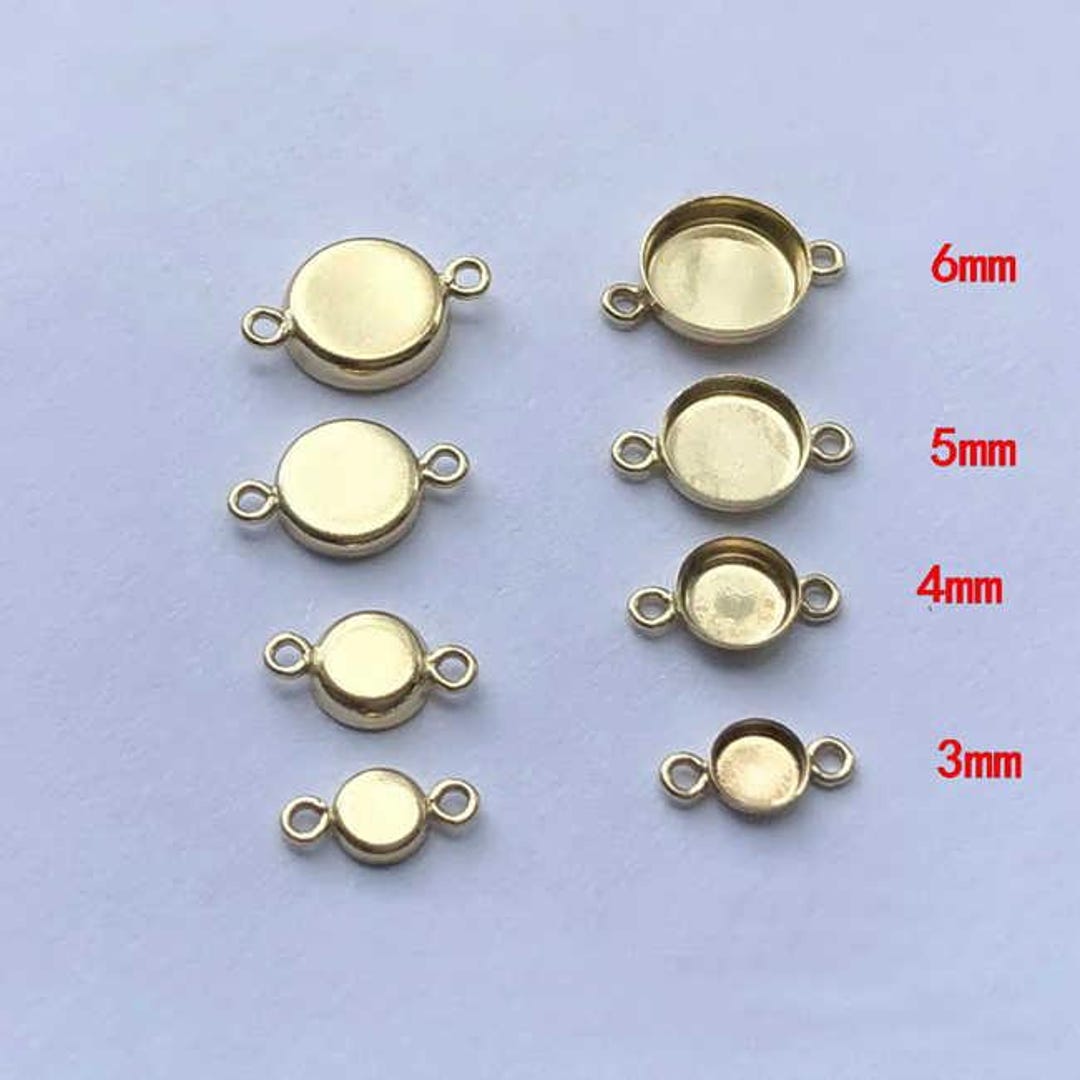 3mm to 20mm Round 2mm Deep Half Round Plain Bezel Connector for Resin ...