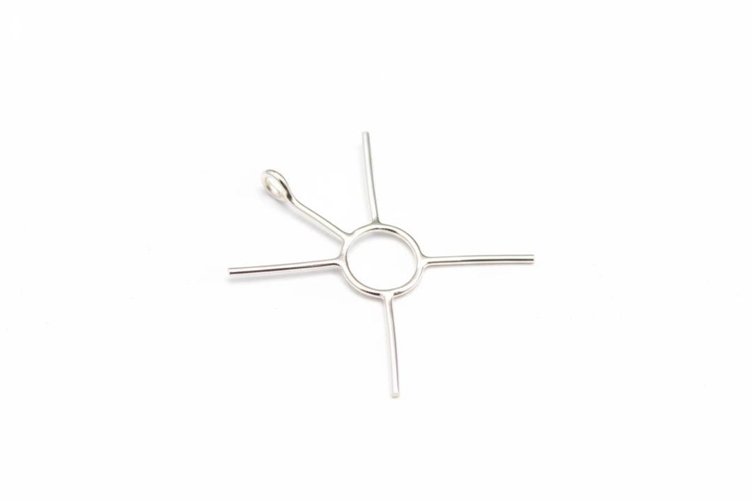 925 Sterling Silver Claw Prong Pendant Blank, Raw Stone 4 Prong Setting ...