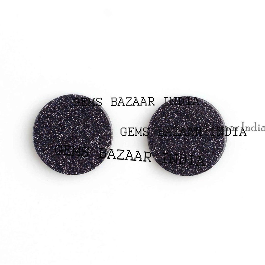 Blue Sunstone Coin Shape 12mm Flat Gemstone for Jewelry Making ...