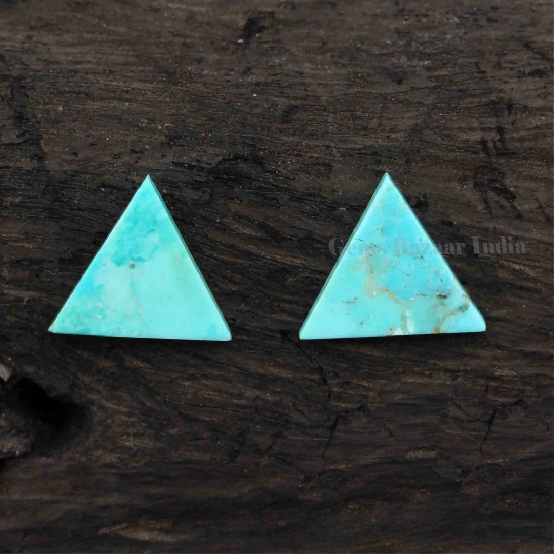 Natural Arizona Turquoise Triangle Shape Smooth Flat Gemstone, Loose ...