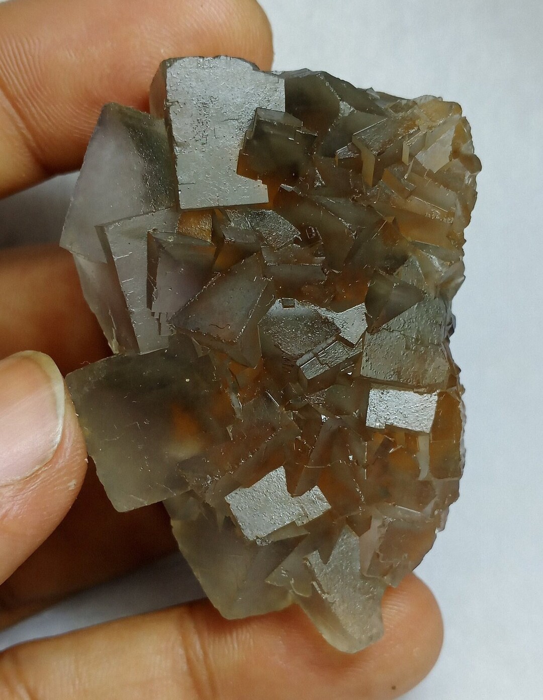 85 Grams Amazing Grey Color Fluorite Cubes Specimen Measuring574125 Mm ...