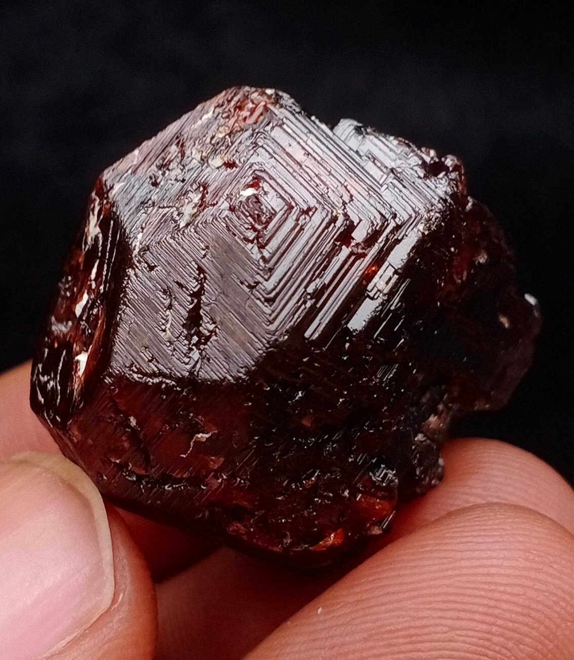 142 Carats Natural Etched Spessartine Garnet Crystal Size272625mm ...