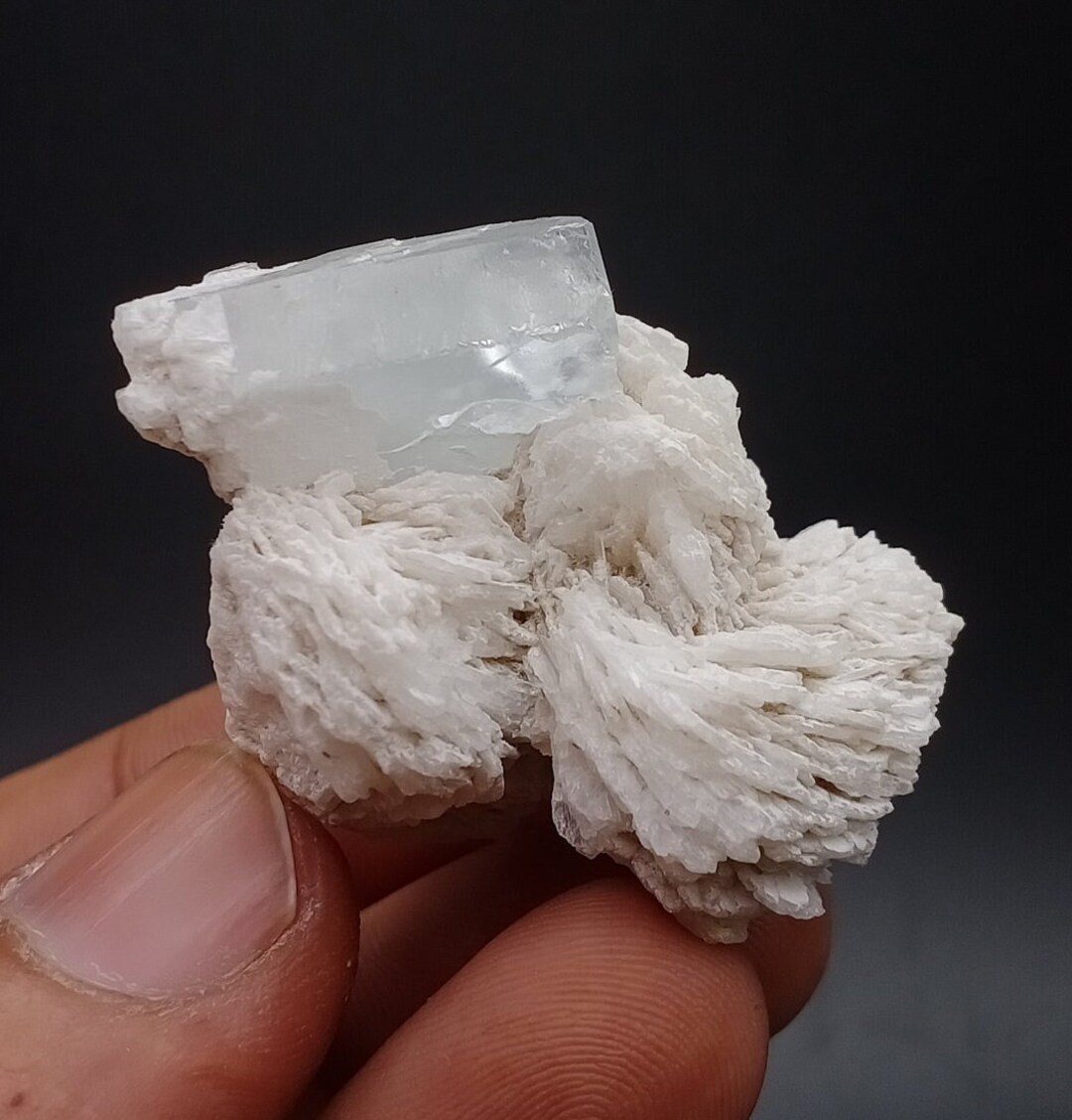 Natural Aquamarine Albite Matrix Specimen, Pakistan Mineral - Etsy