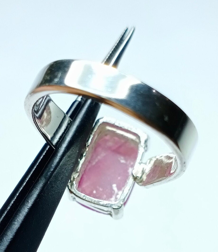 4,48 Gramm Schöner Natürlicher Rubin Rose Schliff Silber 925 ...