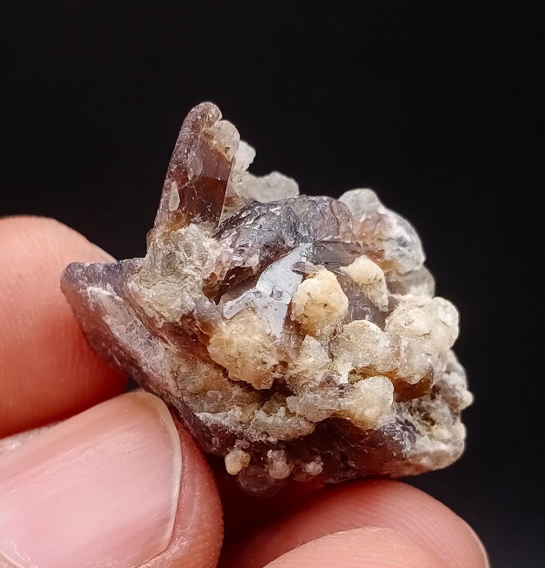 11.7 Grams Natural Axinite Specimen Combine With Calcite Measuring ...