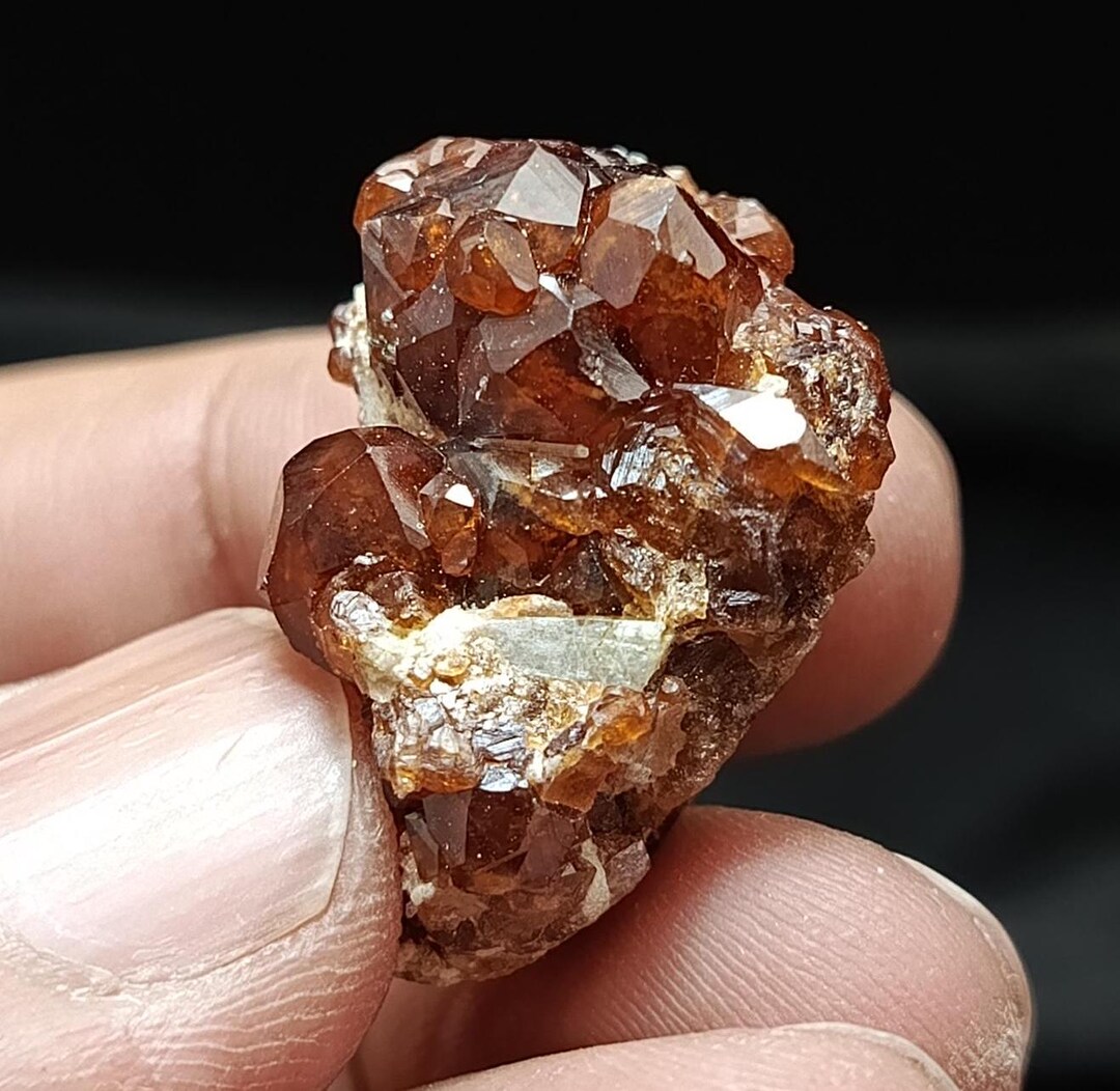 10.5 Grams Unusual Red Spessartine Garnet Cluster Specimen Size 26*19 ...