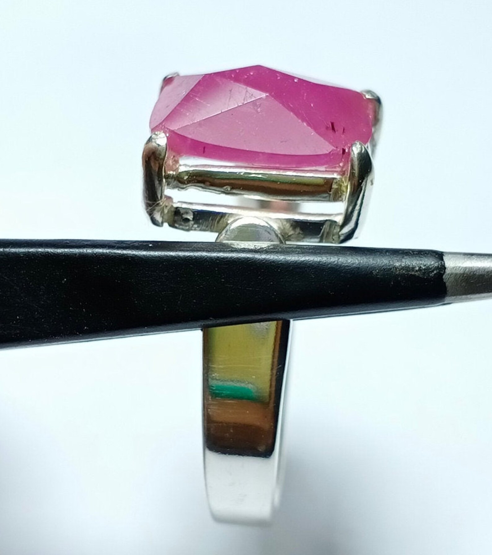 4,48 Gramm Schöner Natürlicher Rubin Rose Schliff Silber 925 ...