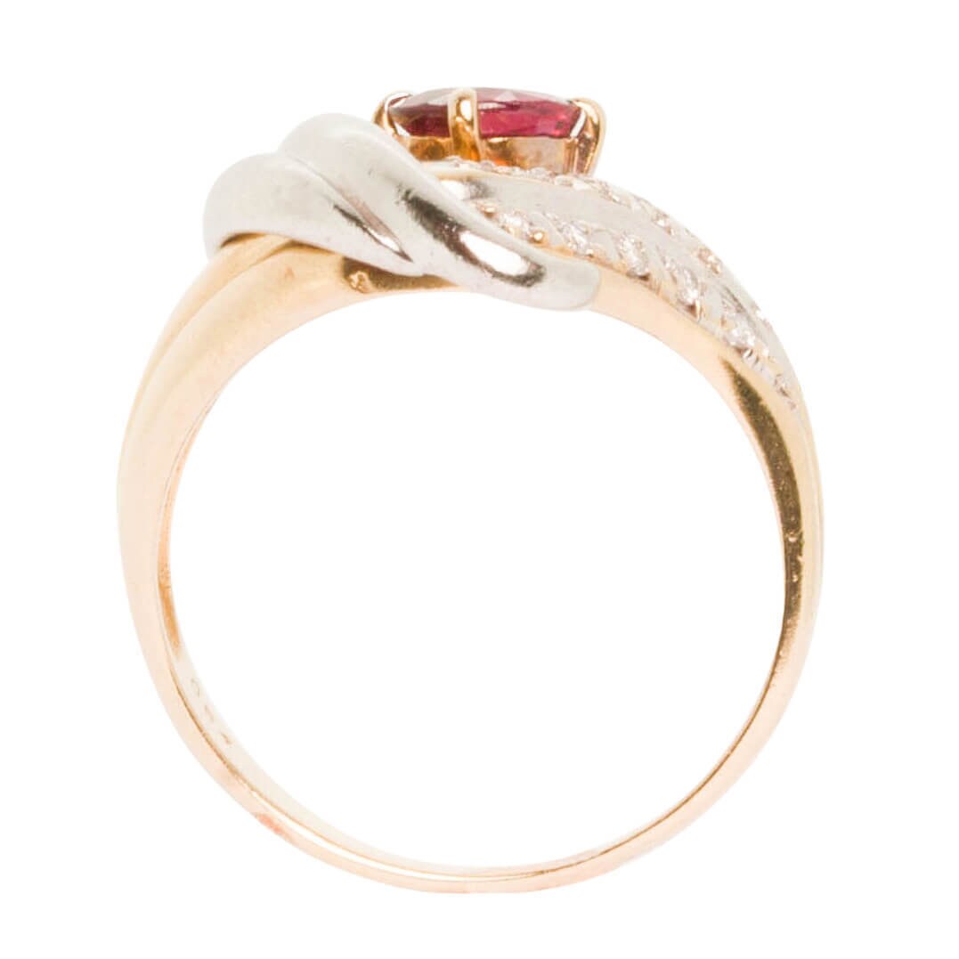 18ct Gold Ruby and Diamond Twist Cocktail Ring 18K Solid - Etsy UK