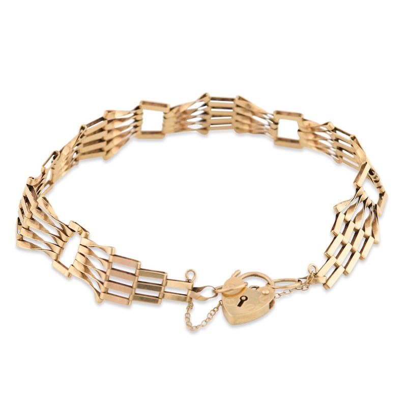 Vintage 9 Ct Gate Bracelet - Etsy