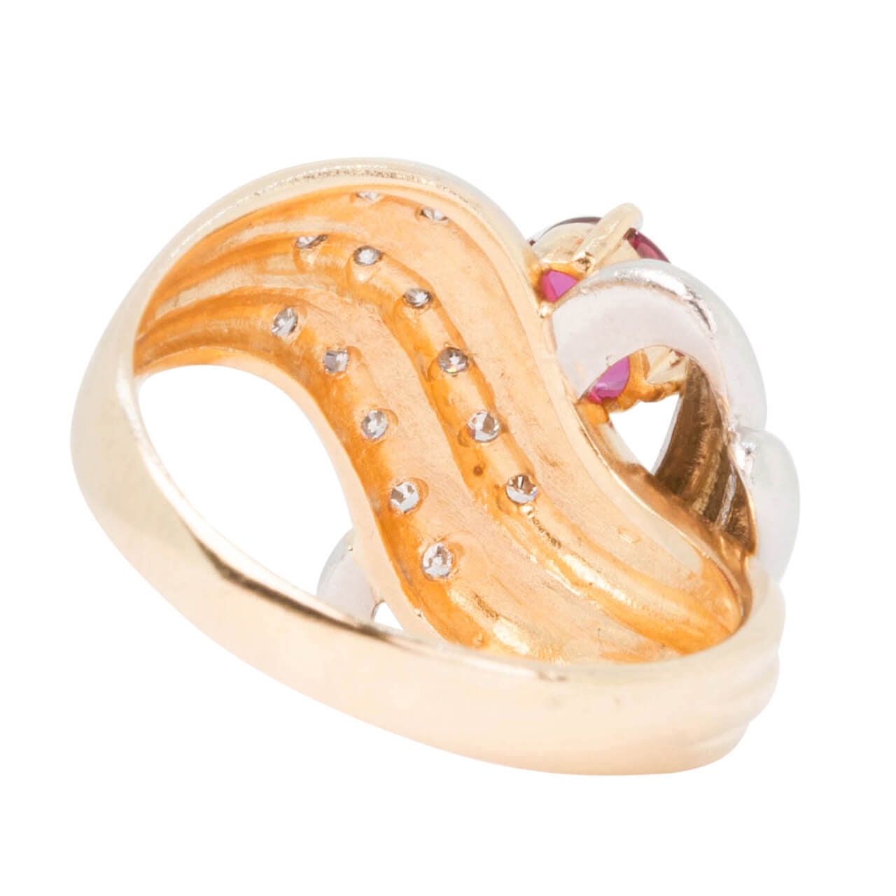 18ct Gold Ruby and Diamond Twist Cocktail Ring 18K Solid - Etsy UK